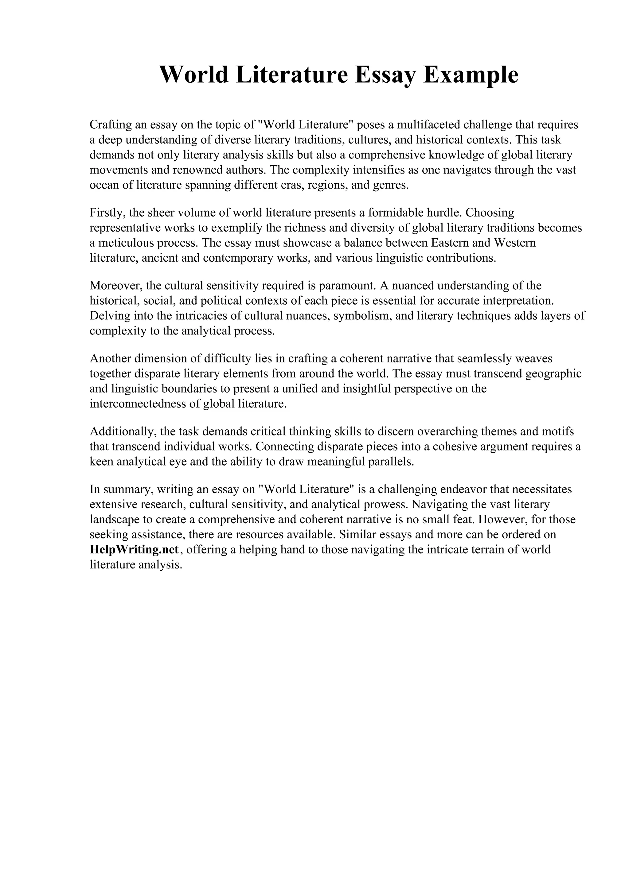 World Literature Essay Example.pdf