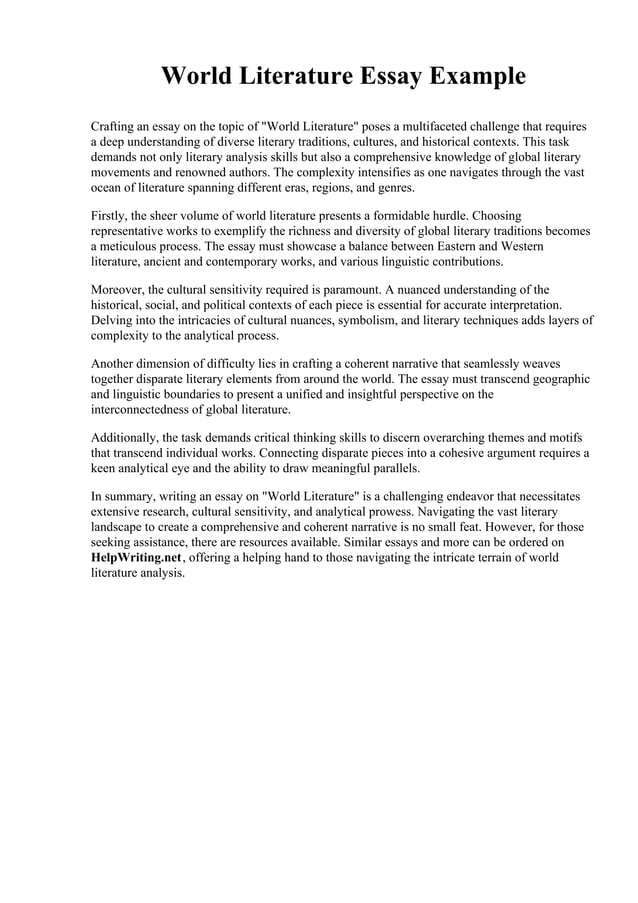 World Literature Essay Example.pdf