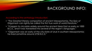 World Literature Powerpoint- The Epic of Gilgamesh | PPTX