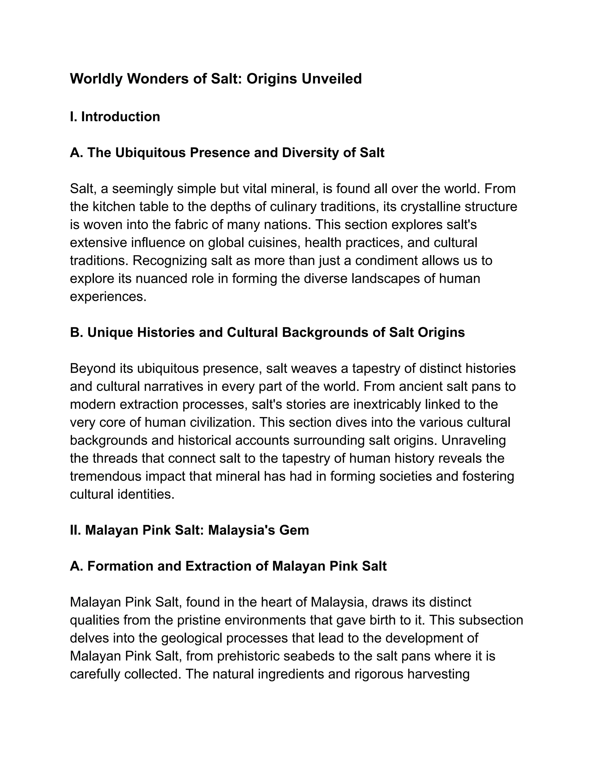 Worldly Wonders of Salt: Origins Unveiled | PDF