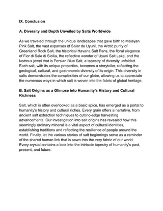 Worldly Wonders of Salt: Origins Unveiled | PDF
