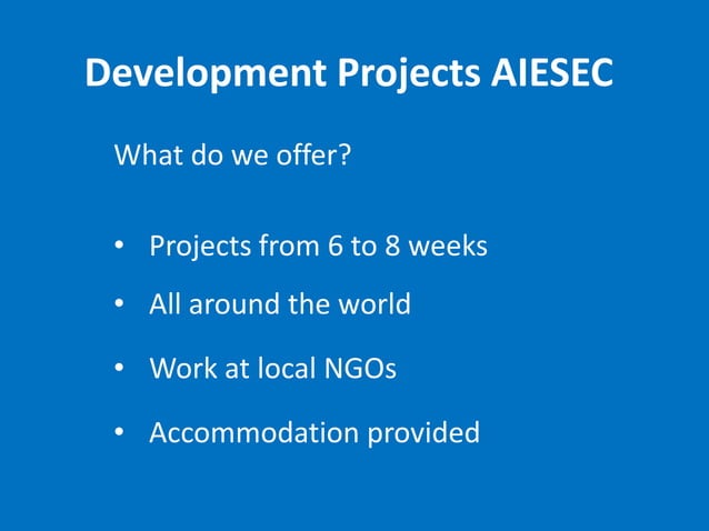 Development Projects AIESEC Groningen | PPT