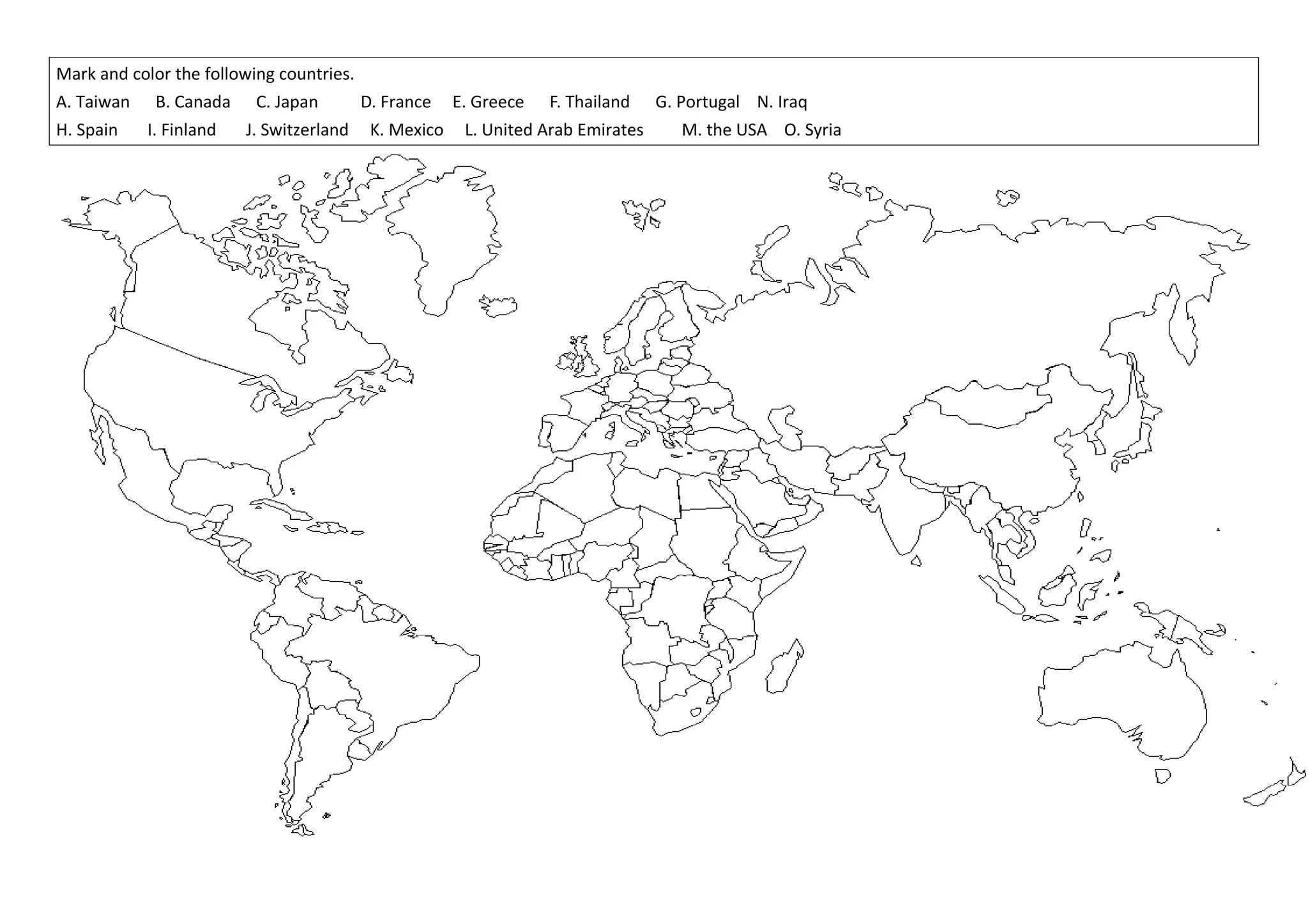 World map worksheet2 | PPT