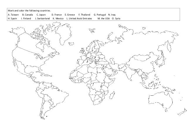 The World Political Map Worksheet Answers - United States Map