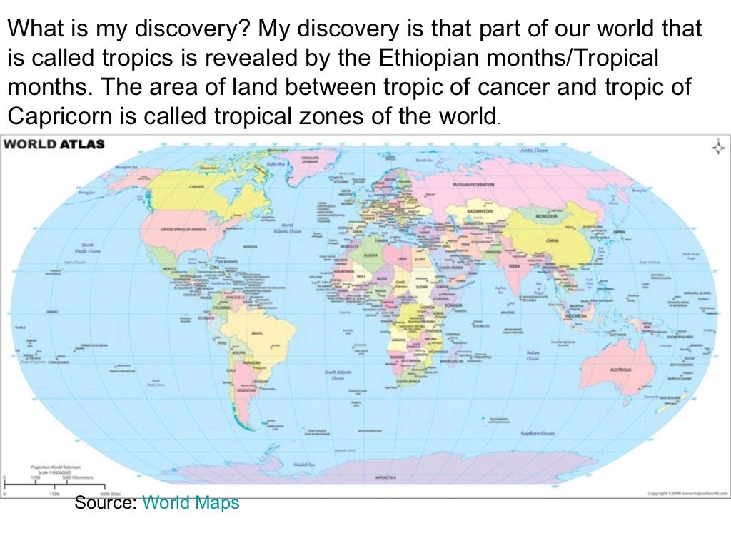 World map that shows tropical zones