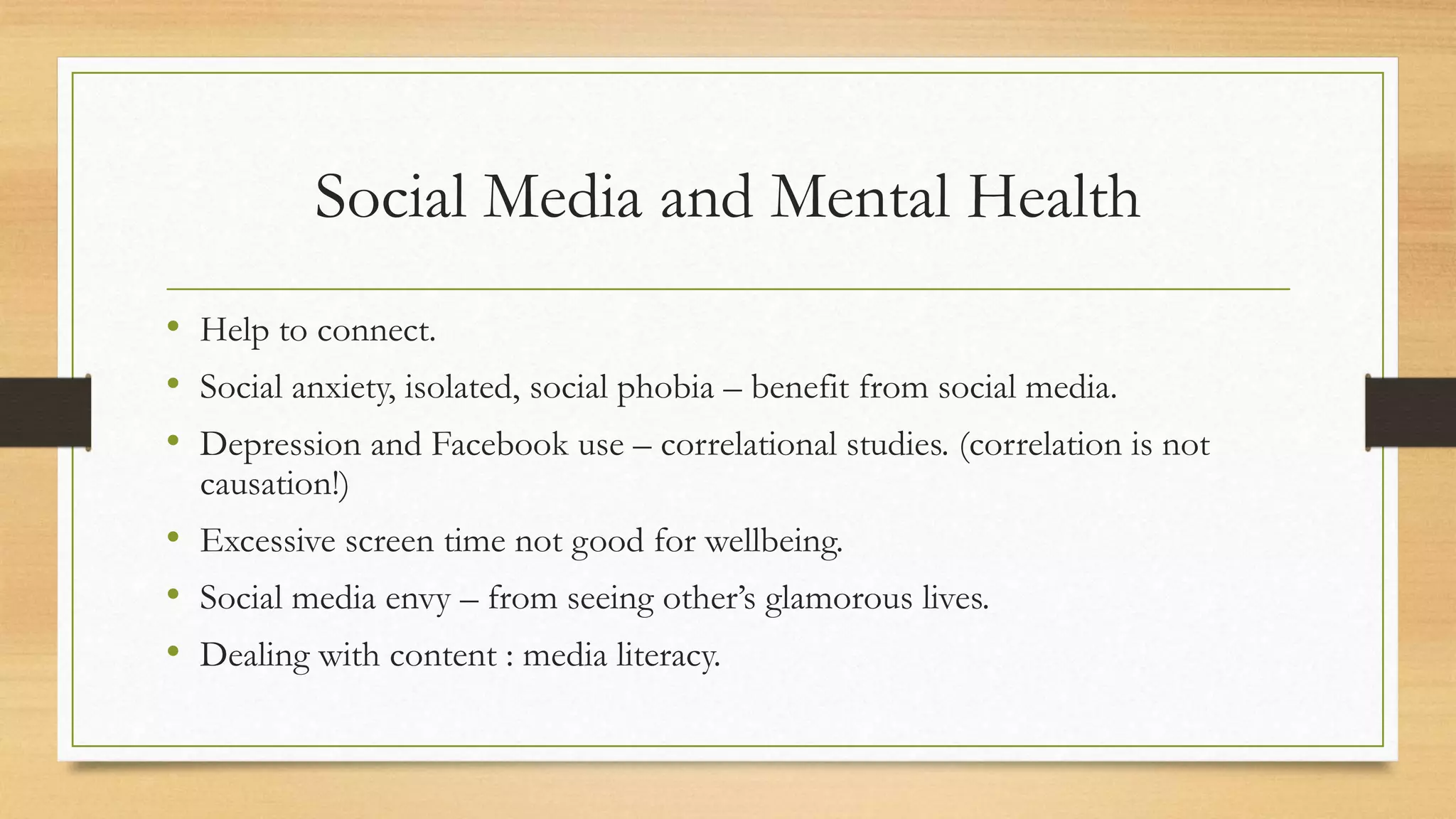 social media and mental health | PPTX