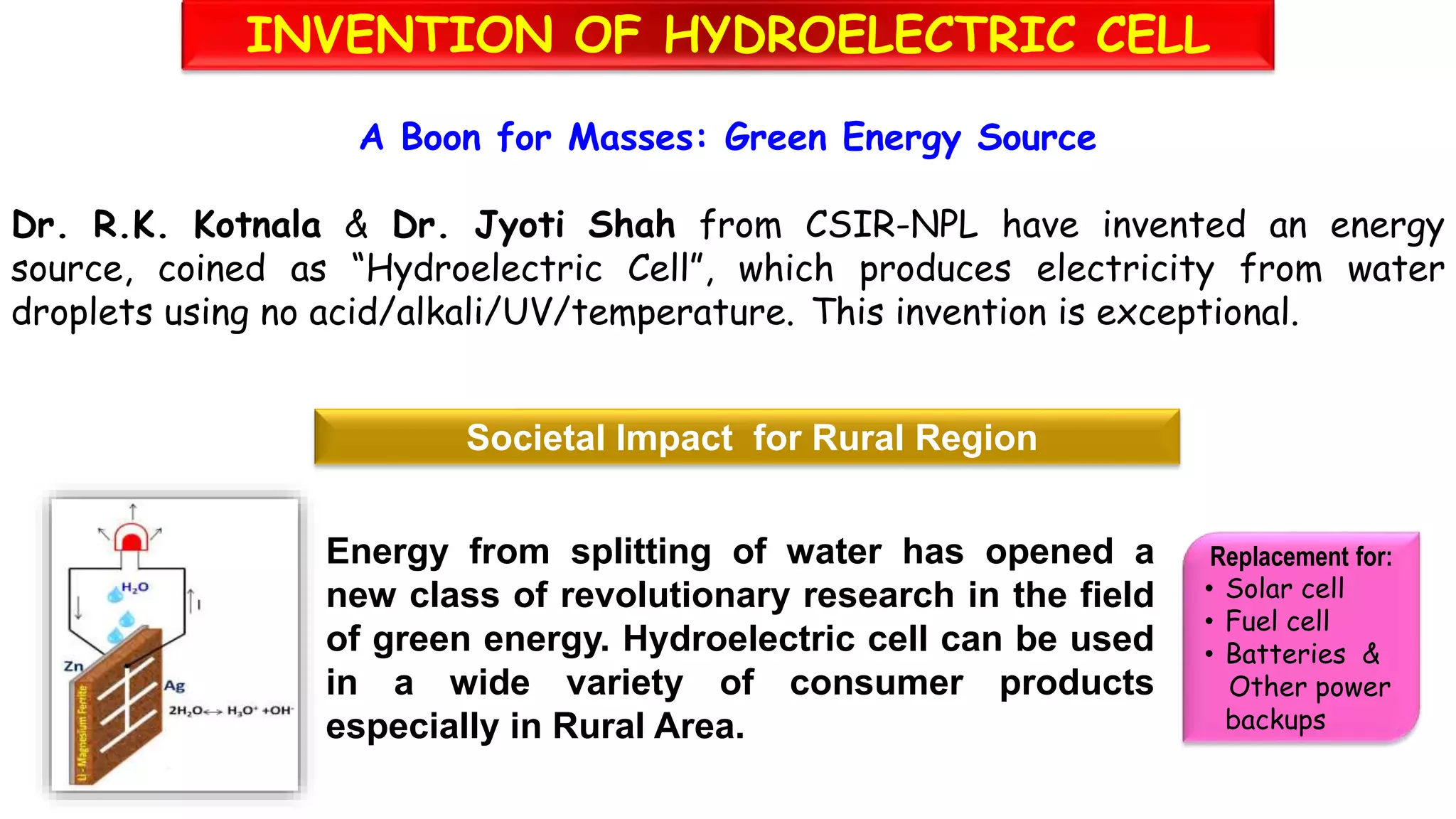 World Metrology Day May 20,2021 Hydroelectric Cell Basics- Green Energy ...