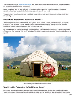 World Nomad Games One of the Coolest Events on the Planet | PDF | Birds ...