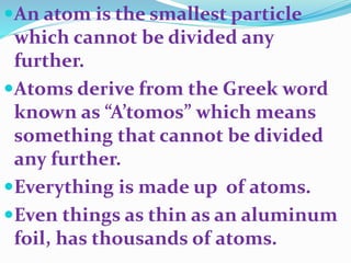 World of atoms!! | PPTX