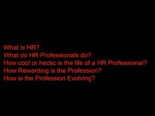 HR as a Profession | PPTX
