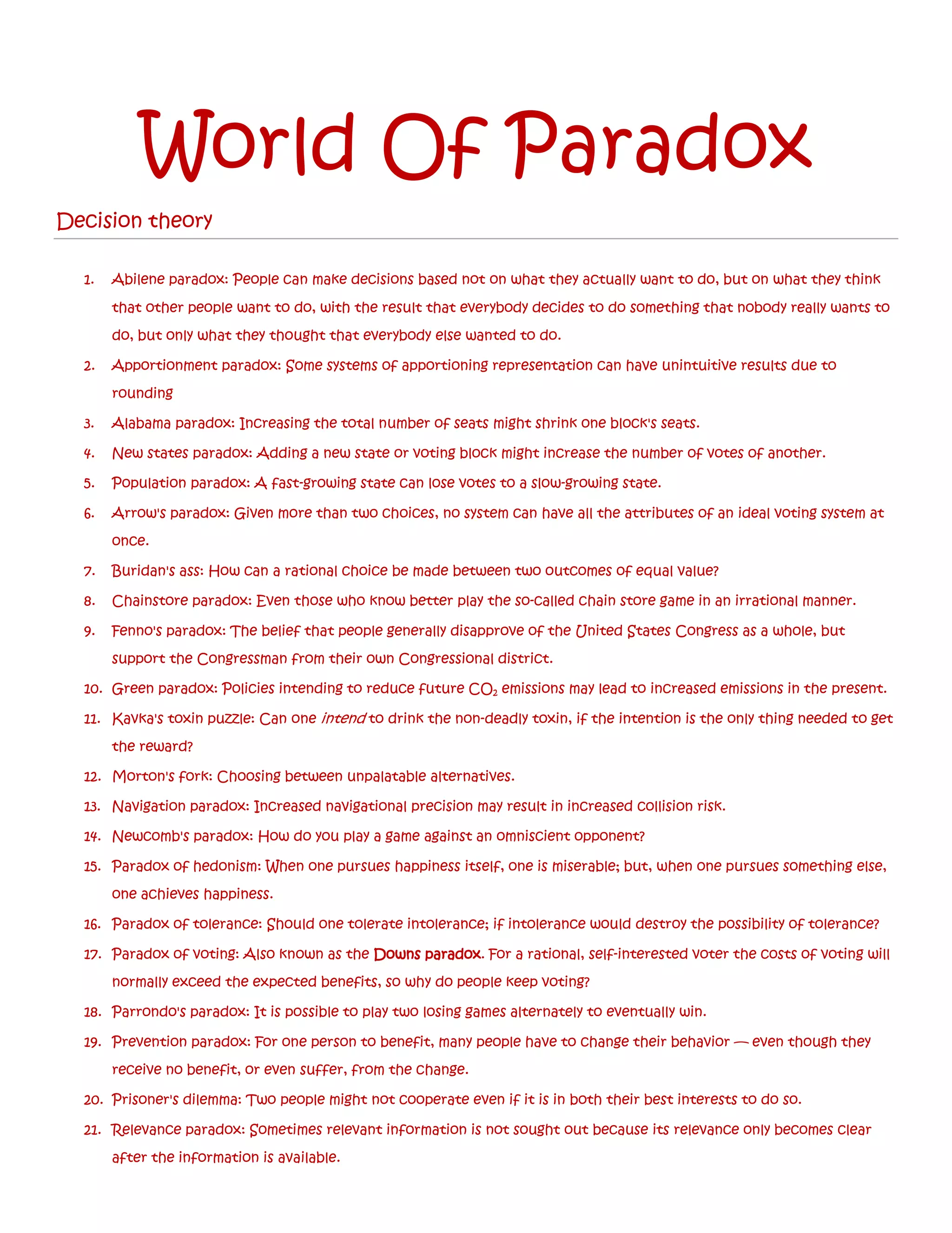 World of paradox compiled by Aneek Gupta | PDF