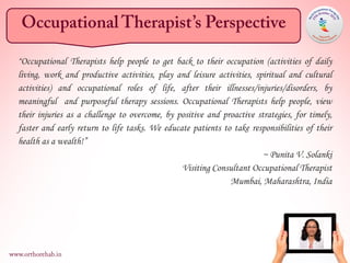 World OT Day OT Awareness Presentation Punita V. Solanki | PDF