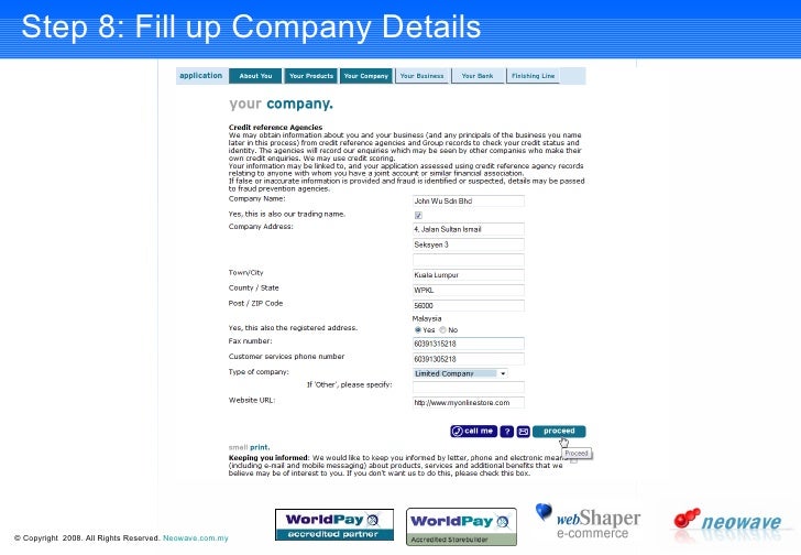 WorldPay Internet Payment Gateway Application