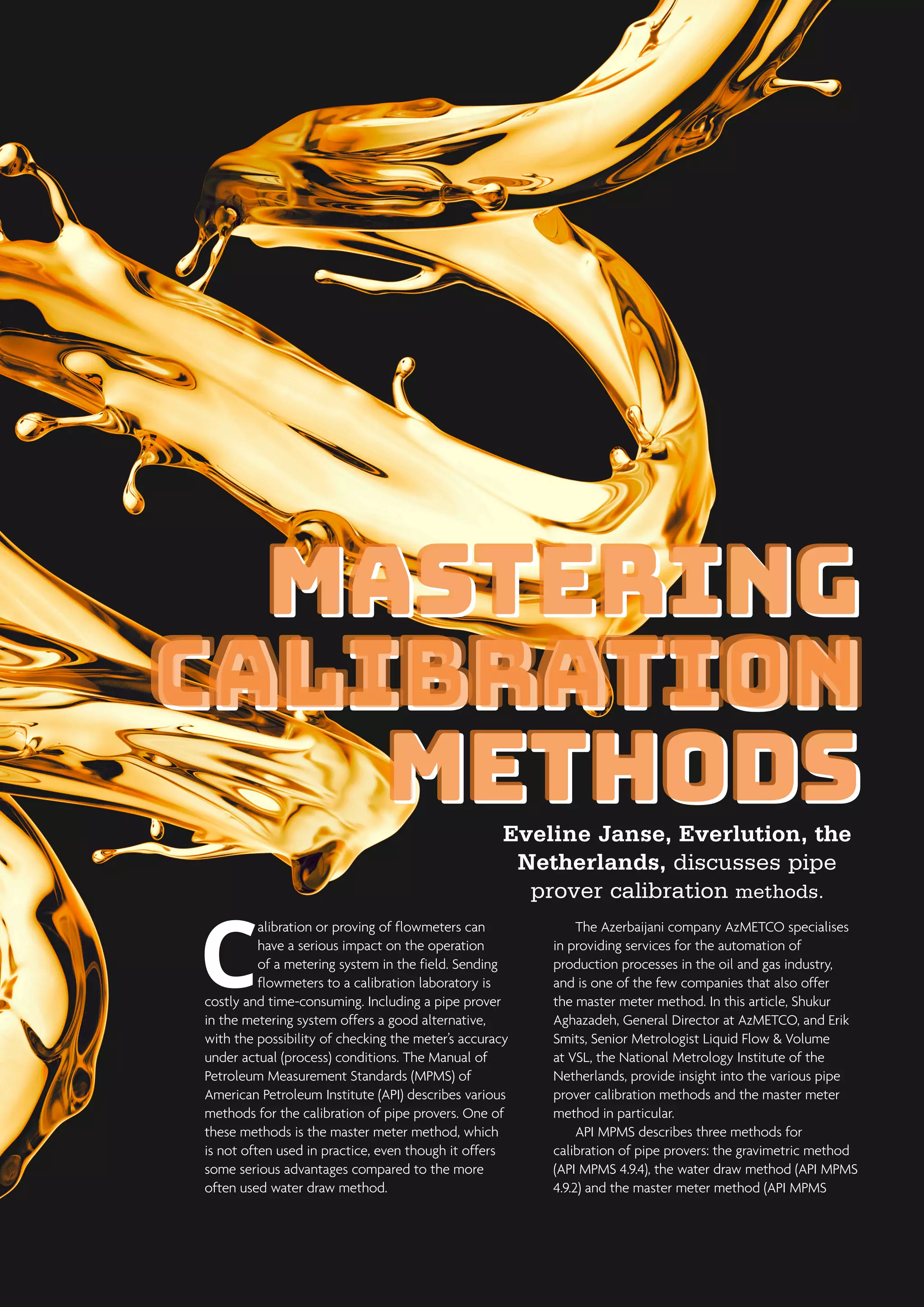 Mastering pipe prover calibration methods. | PDF