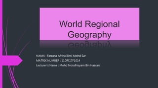 World regional geography | PPTX | Geography | Science