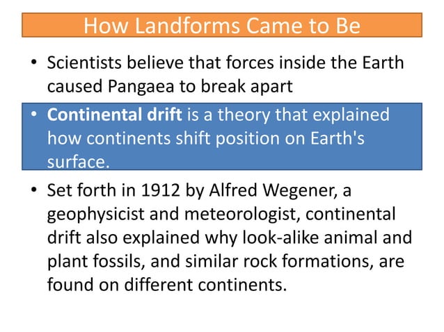 World Regions Chapter 1 Lesson 1 How Landforms Came to Be.ppt