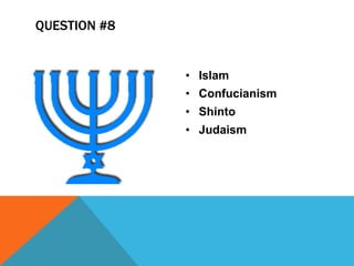 World religion pre quiz | PPTX | Judaism | Religion & Spirituality