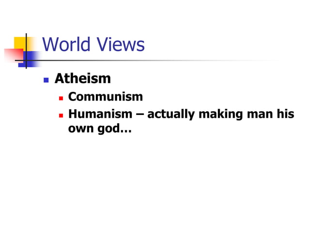 World Religions, including Secular humanism, Communism, and Animism | PPT
