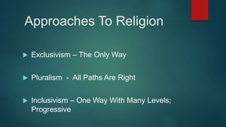 World religions 1 - appreciating religious diversity amidst spiritual ...