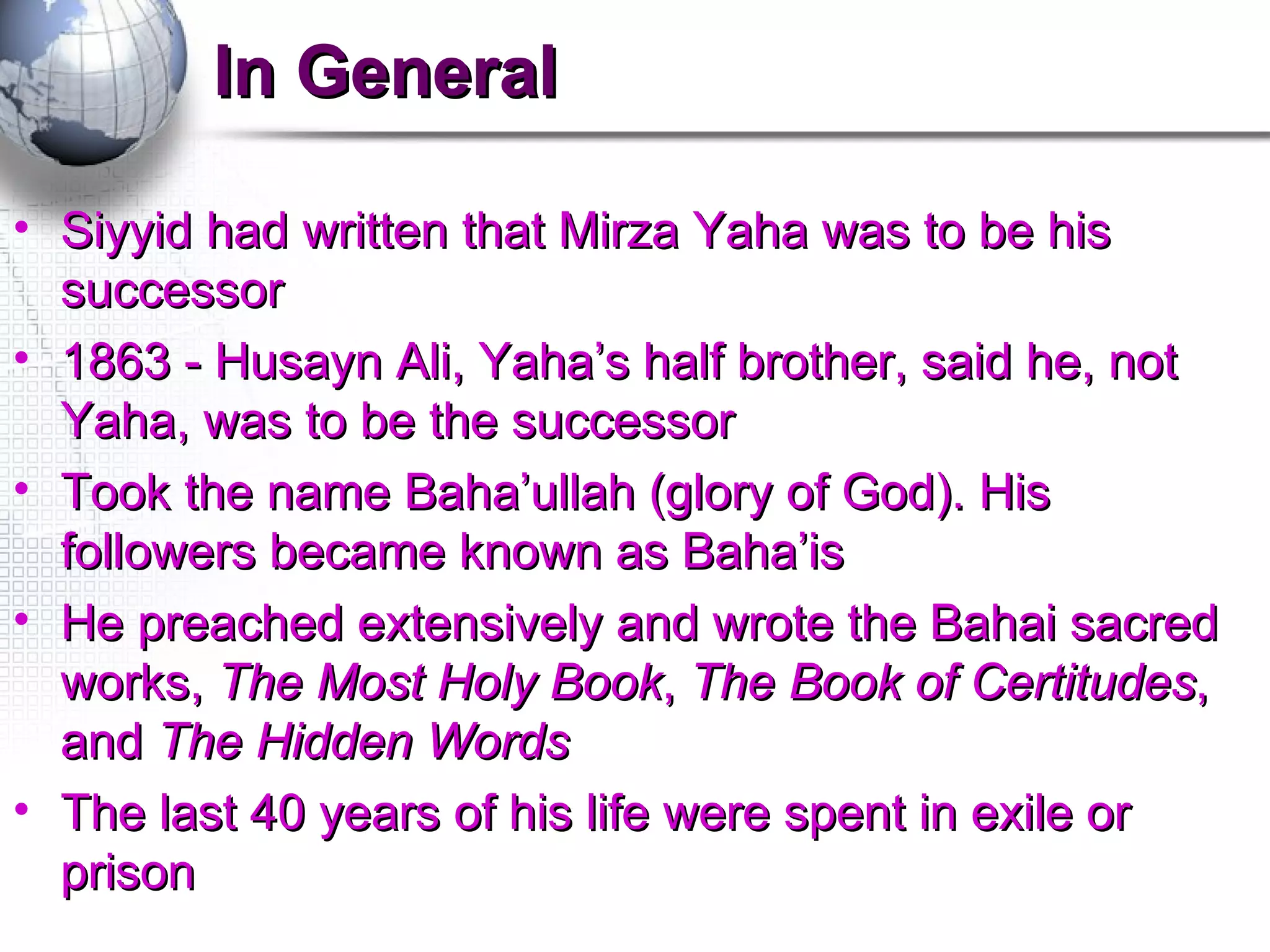 World religions bahai faith | PPT | Islam | Religion & Spirituality