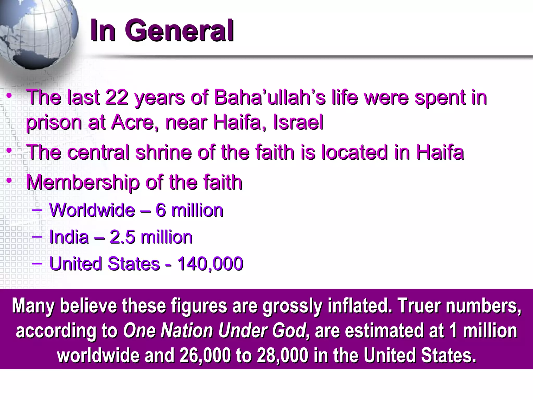 World religions bahai faith | PPT | Islam | Religion & Spirituality