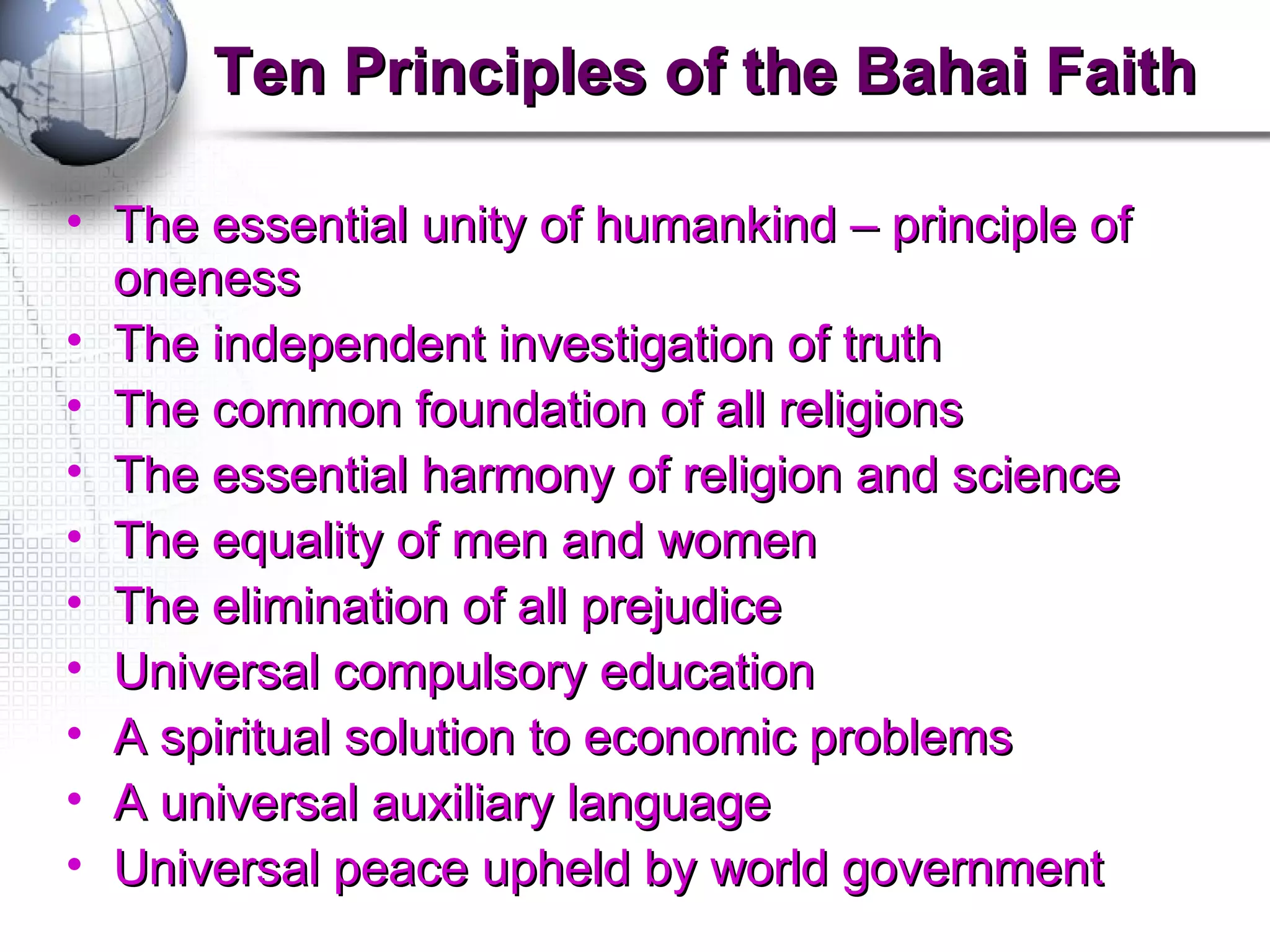 World religions bahai faith | PPT