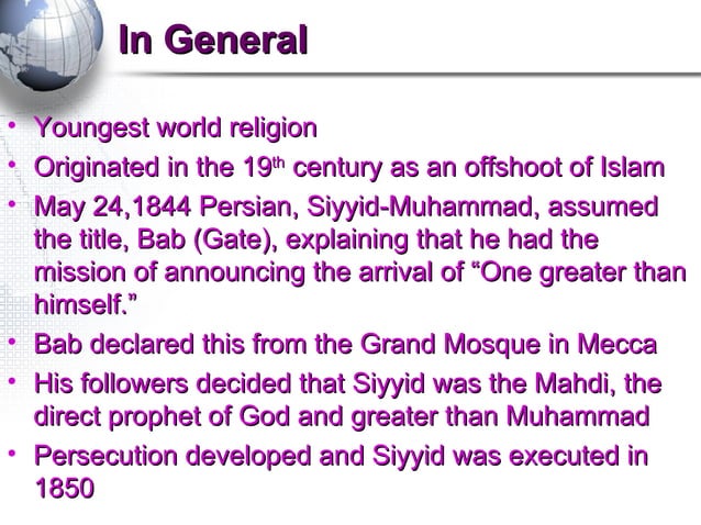 World religions bahai faith | PPT | Islam | Religion & Spirituality