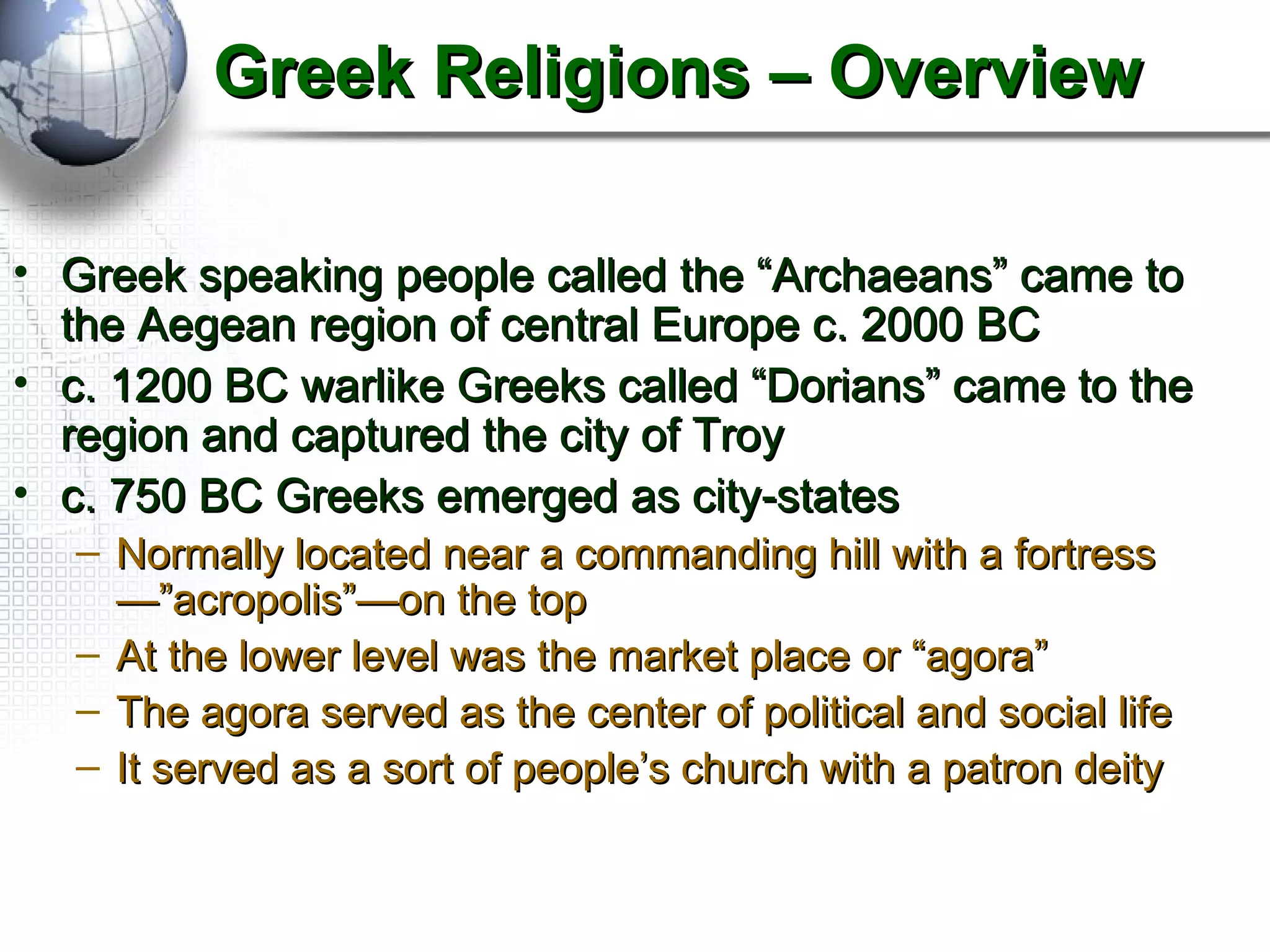 World Religions: Egyptian, Greek, and Roman Religions | PPT