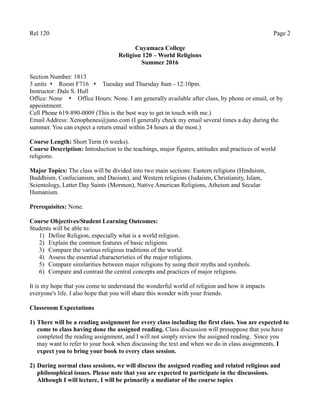 World religions syllabus | PDF