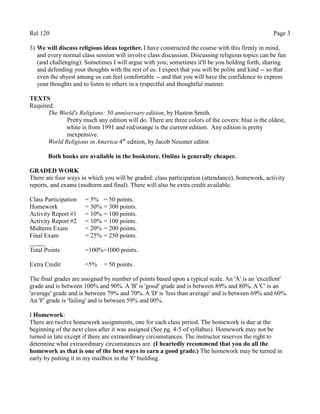 World religions syllabus | PDF