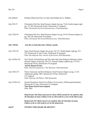 World religions syllabus | PDF