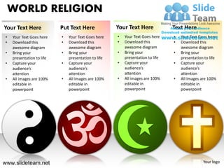 World religion taoism islam sikhism shinto powerpoint ppt slides. | PPT