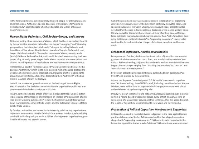 Human Rights Watch: World Report 2023 | PDF | War and Conflicts