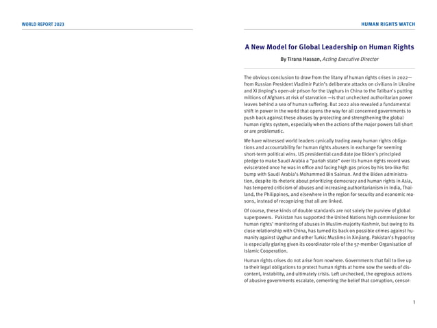 Human Rights Watch: World Report 2023 | PDF | War and Conflicts