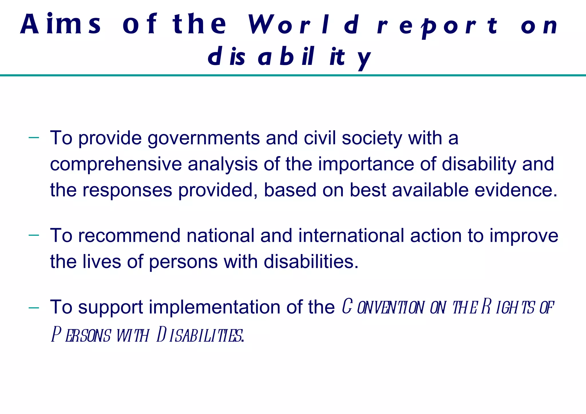 World report on disability | PPT