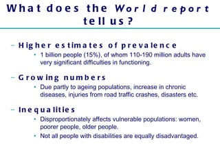 World report on disability | PPT