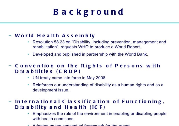 World report on disability