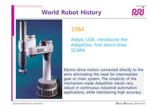 World Robot History. The Olivetti _SIGMA_ a Cartesiancoordinate. first ...