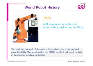 World Robot History. The Olivetti _SIGMA_ a Cartesiancoordinate. first ...