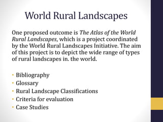Introduction to World Rural Landscapes North America | PPTX