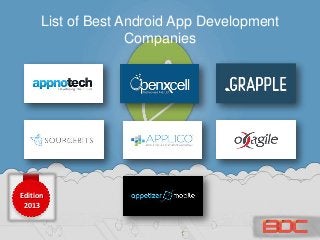 Top Android Application Development Companies 2013