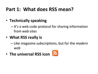 World’s best rss explanation | PPT