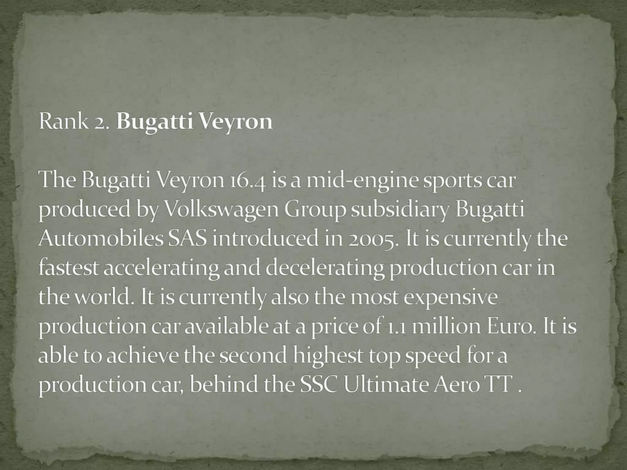 World’S Fastest Cars | PPTX