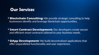 Worlds No 1 Blockchain Development Company | PPT