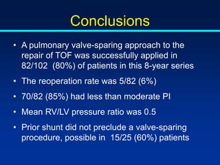 Tetralogy of fallot-Pumlmonary valve preservation | PPT