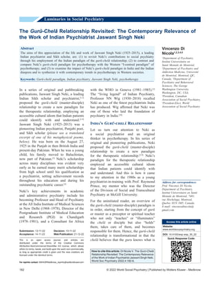 The Gurū-Chelā Relationship Revisited: The Contemporary Relevance of the Work of Indian ...