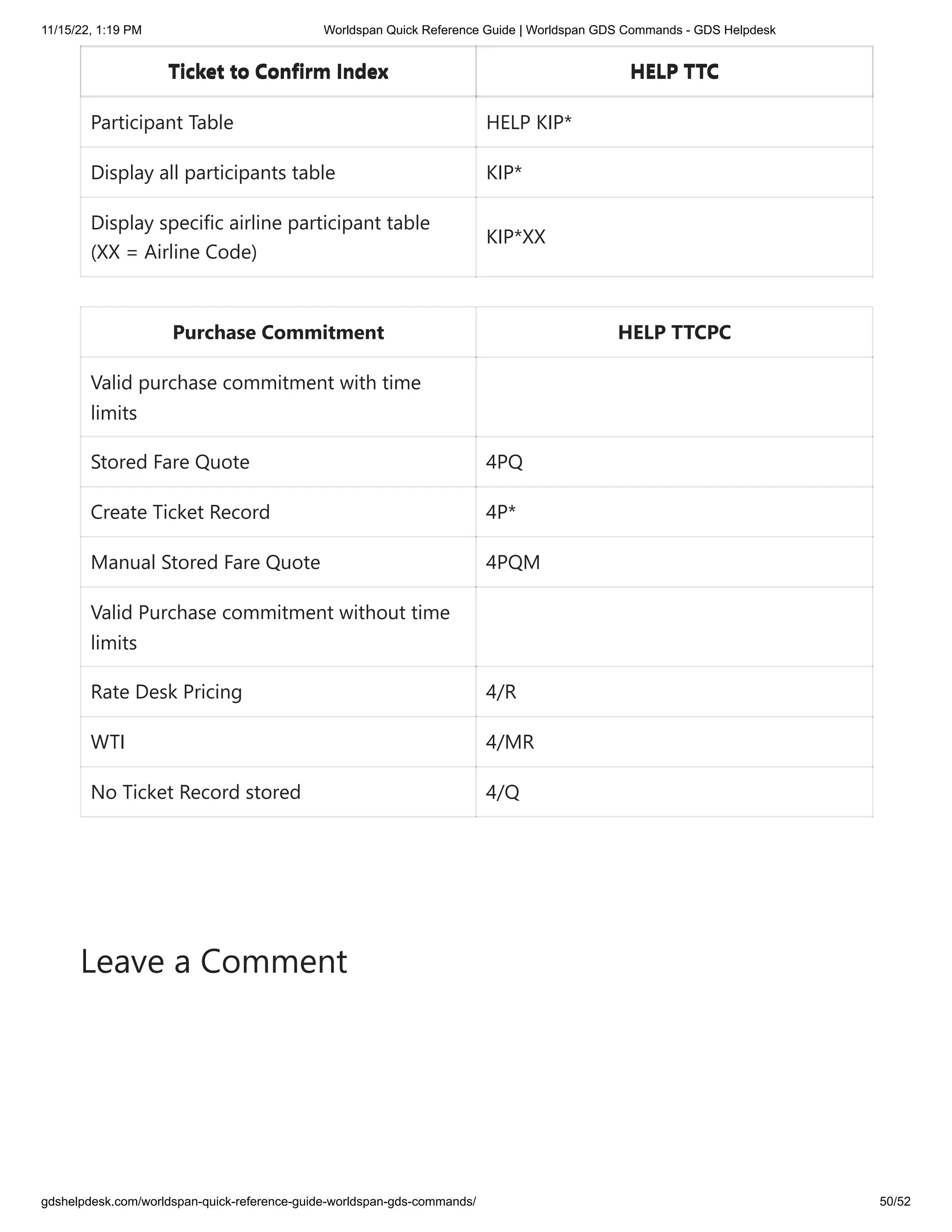 Worldspan-Quick-Reference-Guide.pdf Travel GDS commands notes for Sabre ...