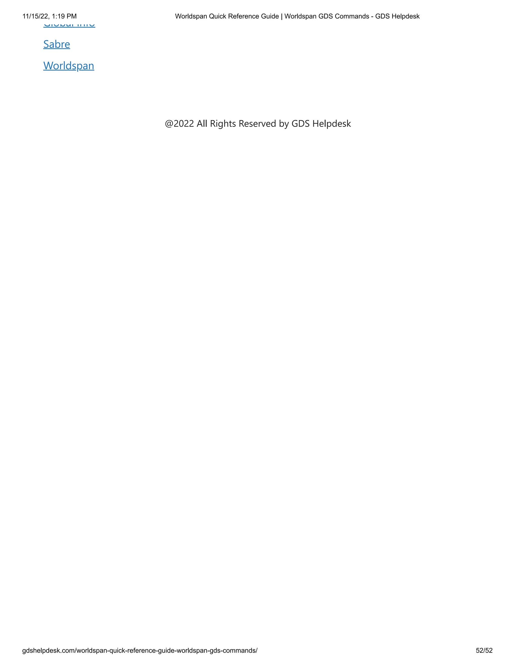 Worldspan-Quick-Reference-Guide.pdf Travel GDS commands notes for Sabre ...