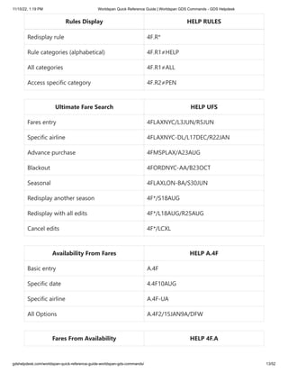 Worldspan-Quick-Reference-Guide.pdf Travel GDS commands notes for Sabre ...