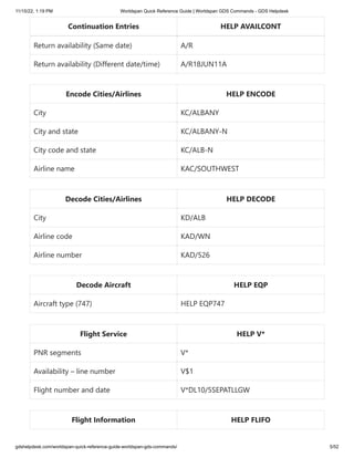Worldspan-Quick-Reference-Guide.pdf Travel GDS commands notes for Sabre ...